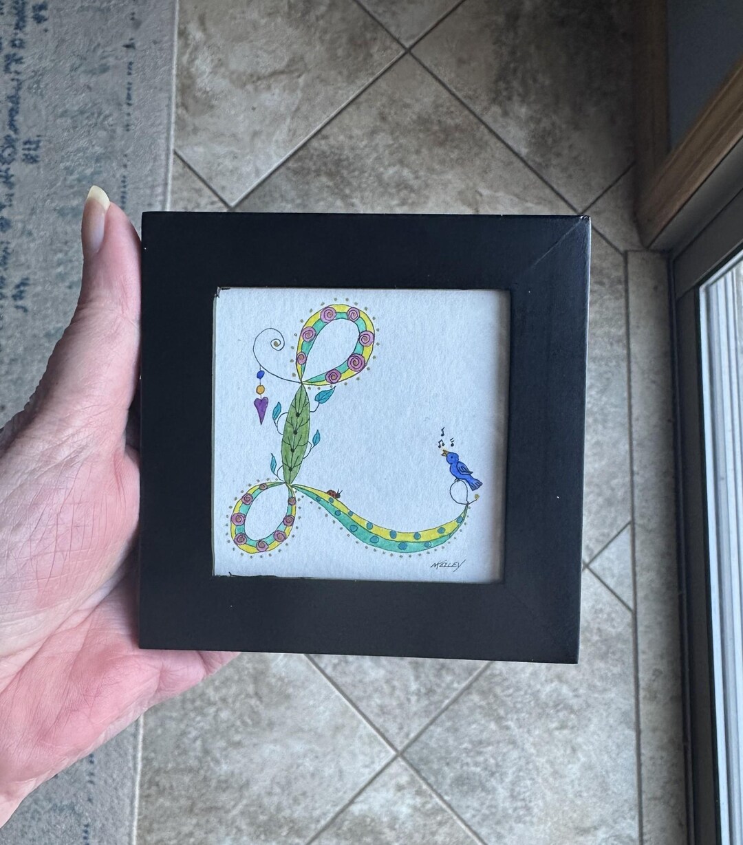 L - Letter L Painting - Original Painting - NOT a Print - TINY Painting ...