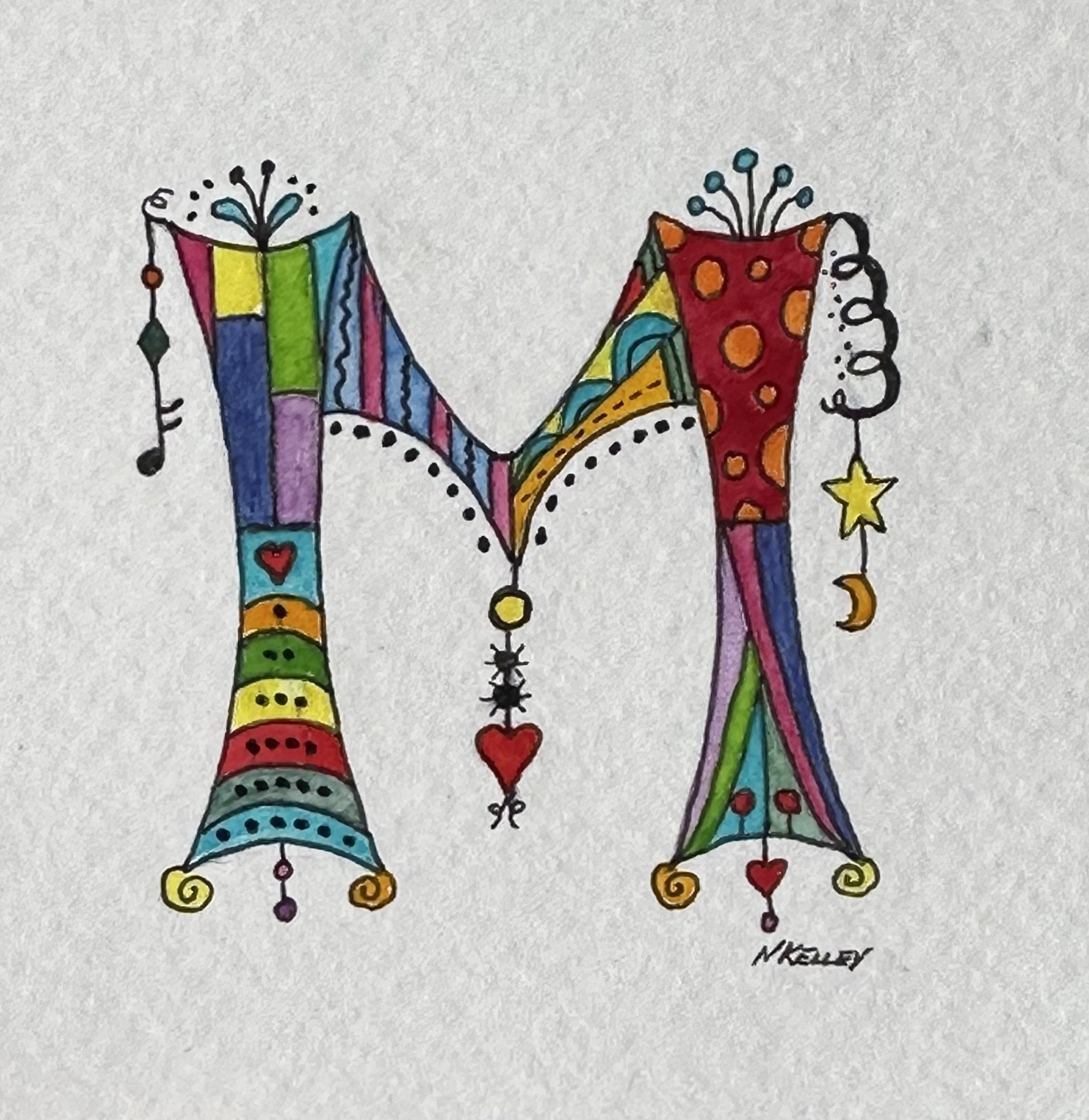 M Letter M Painting Original Painting NOT a Print TINY Painting ...