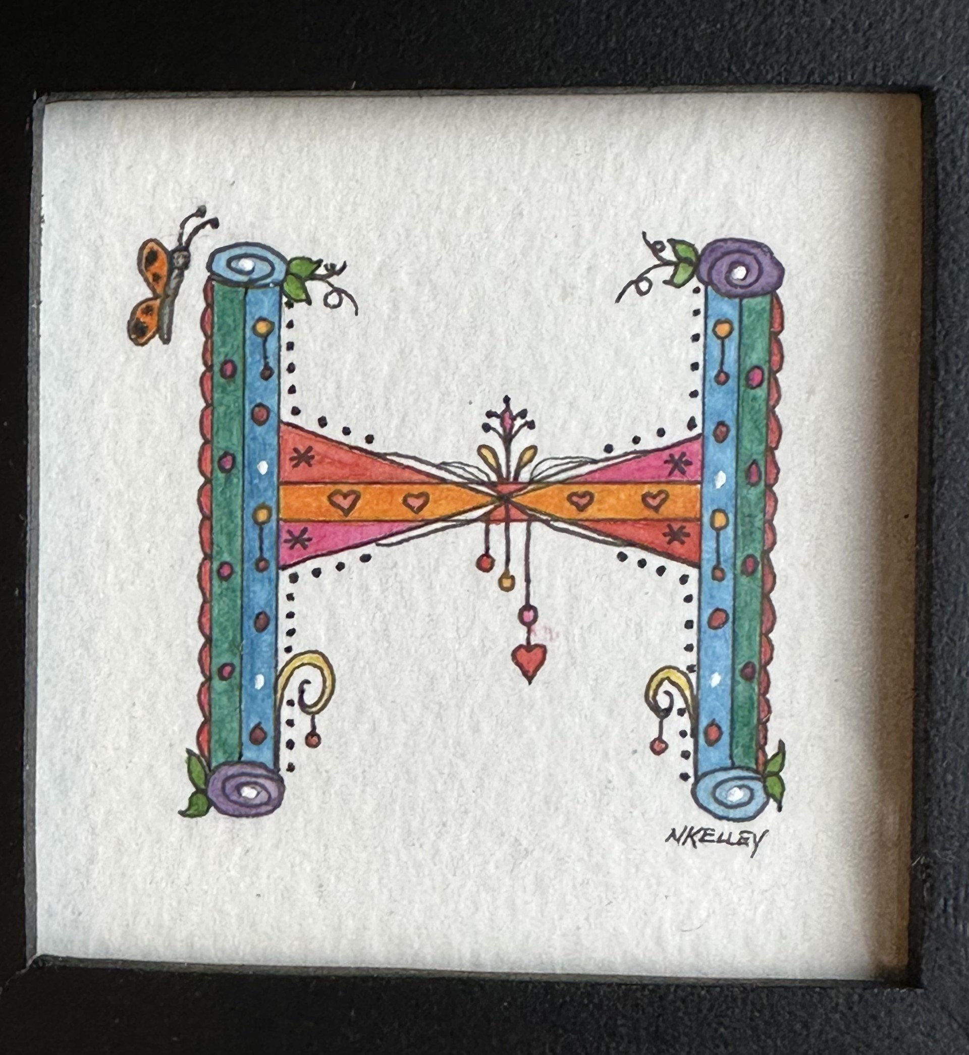 H Letter H Painting Original Painting NOT a Print TINY Painting ...