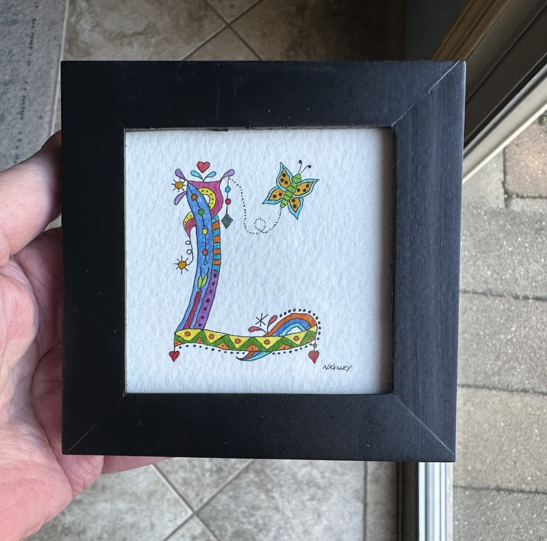 L Letter L Painting Original Painting NOT a Print TINY Painting ...