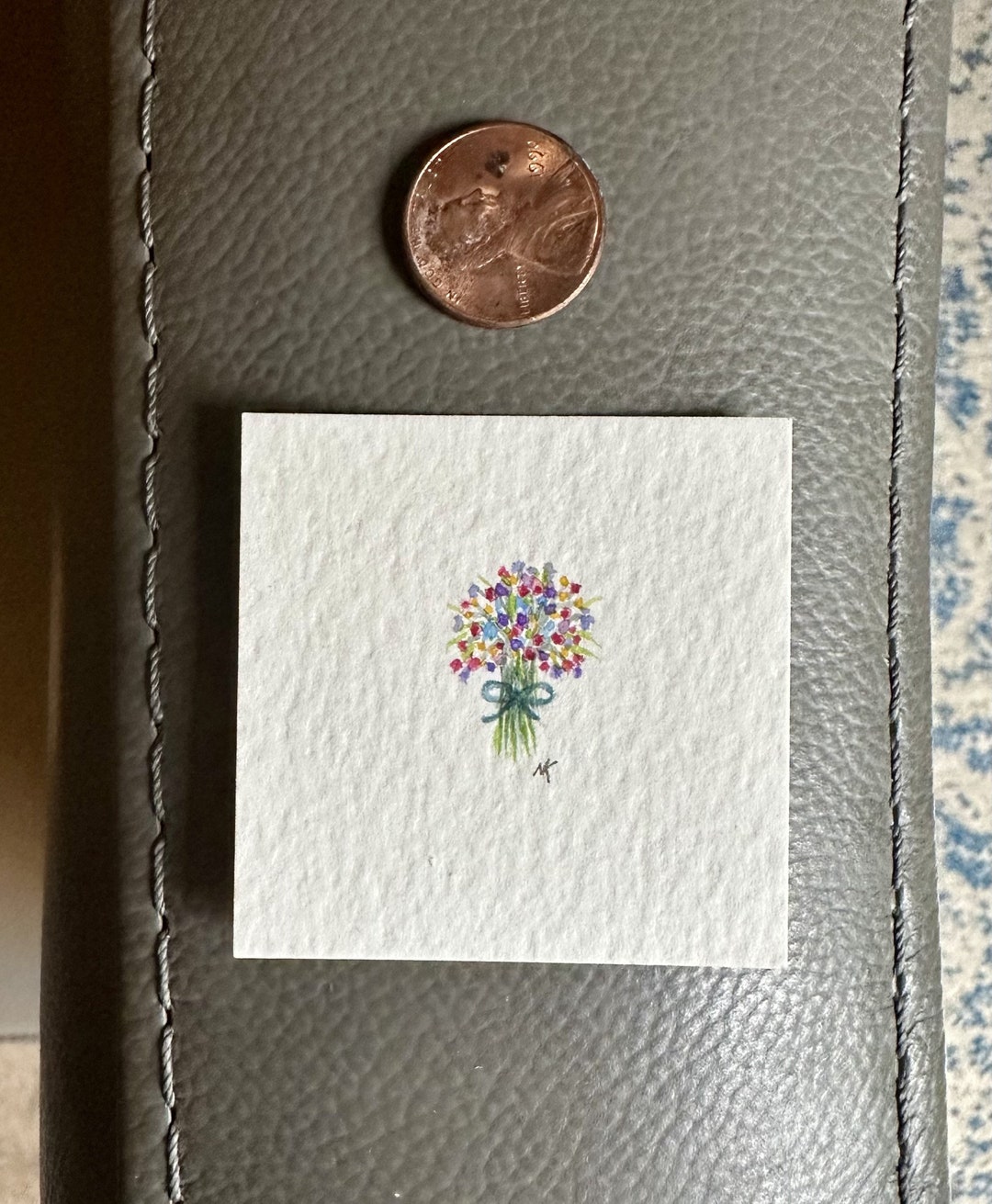 Super Miniature Flower Bouquet - Original Painting Framed - NOT a Print ...