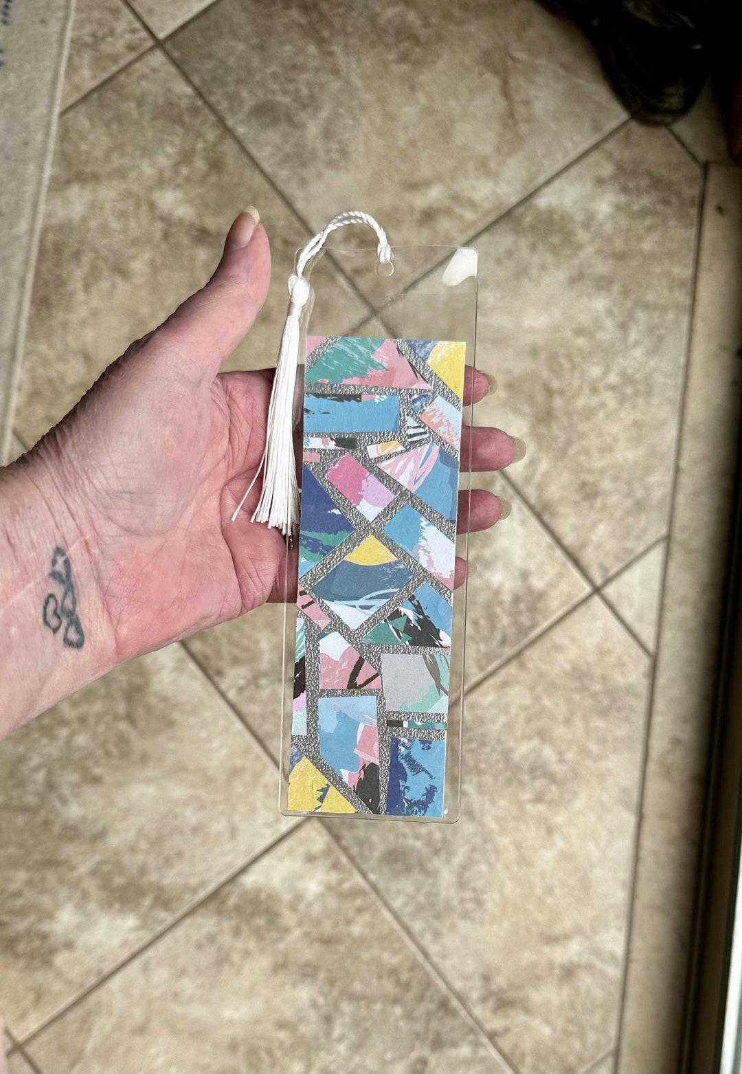 Abstract Silver Embossed Bookmark - Sleeve Included - Gift - Etsy