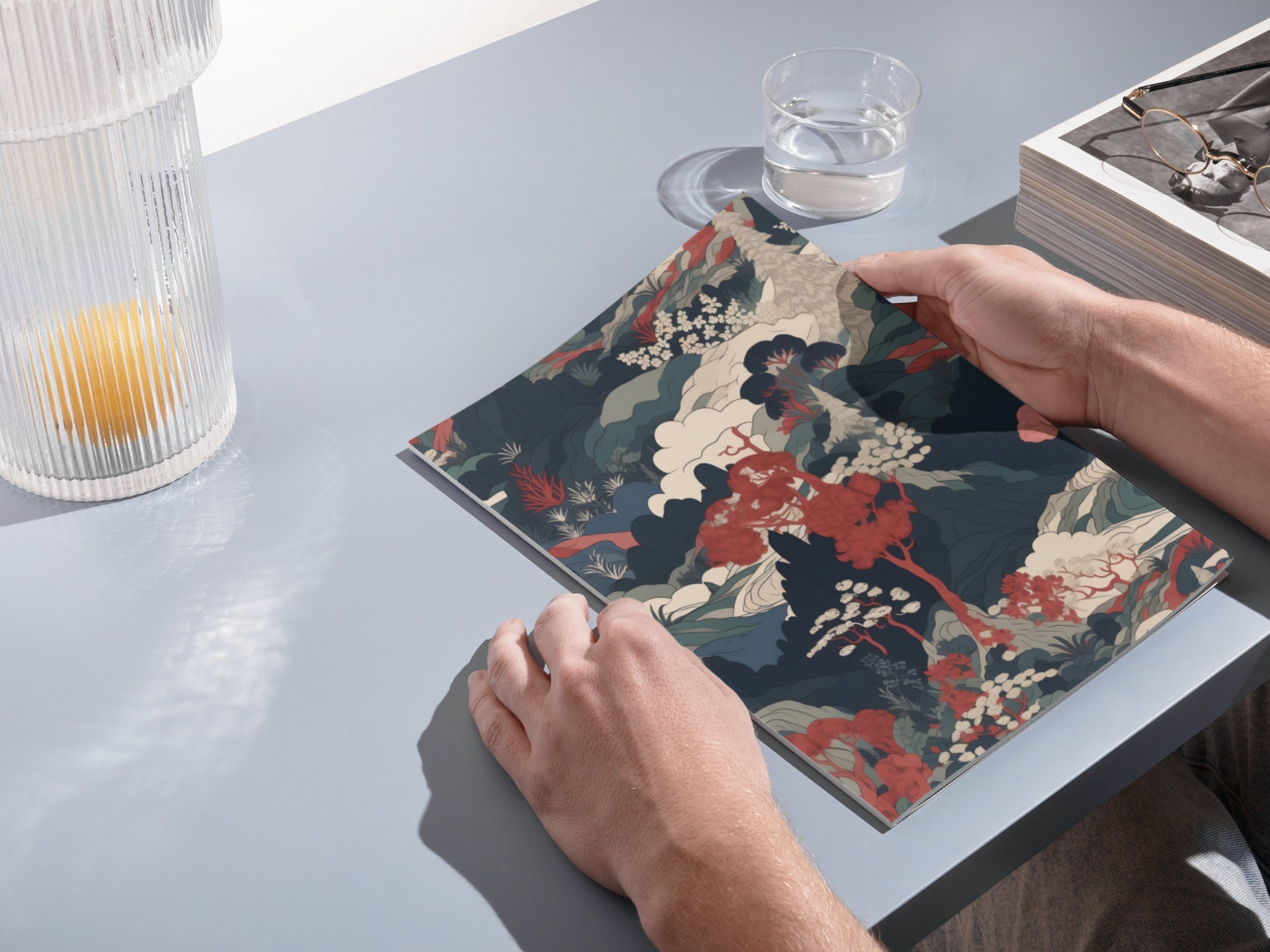 12 Japanese Landscapes Seamless Patterns Repeating Pattern - Etsy