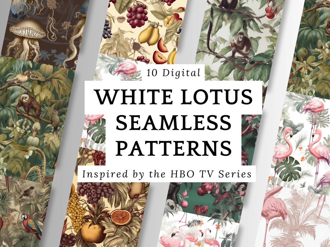 White Lotus Inspired Seamless Patterns | HBO TV Series, 10 Seamless ...