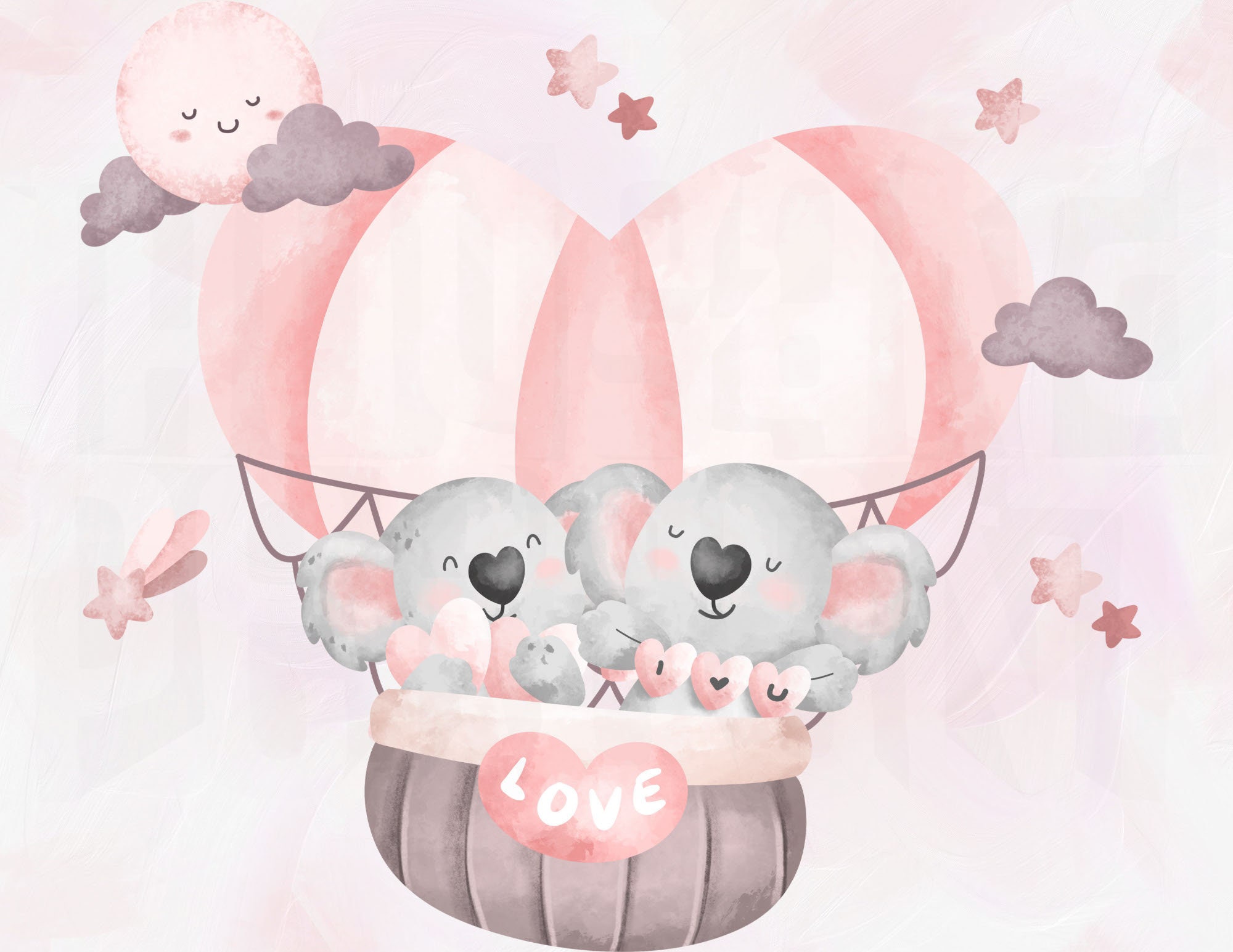 Koala Watercolor Clipart, Valentines Day Couple, 18 Cute Koala Bear ...