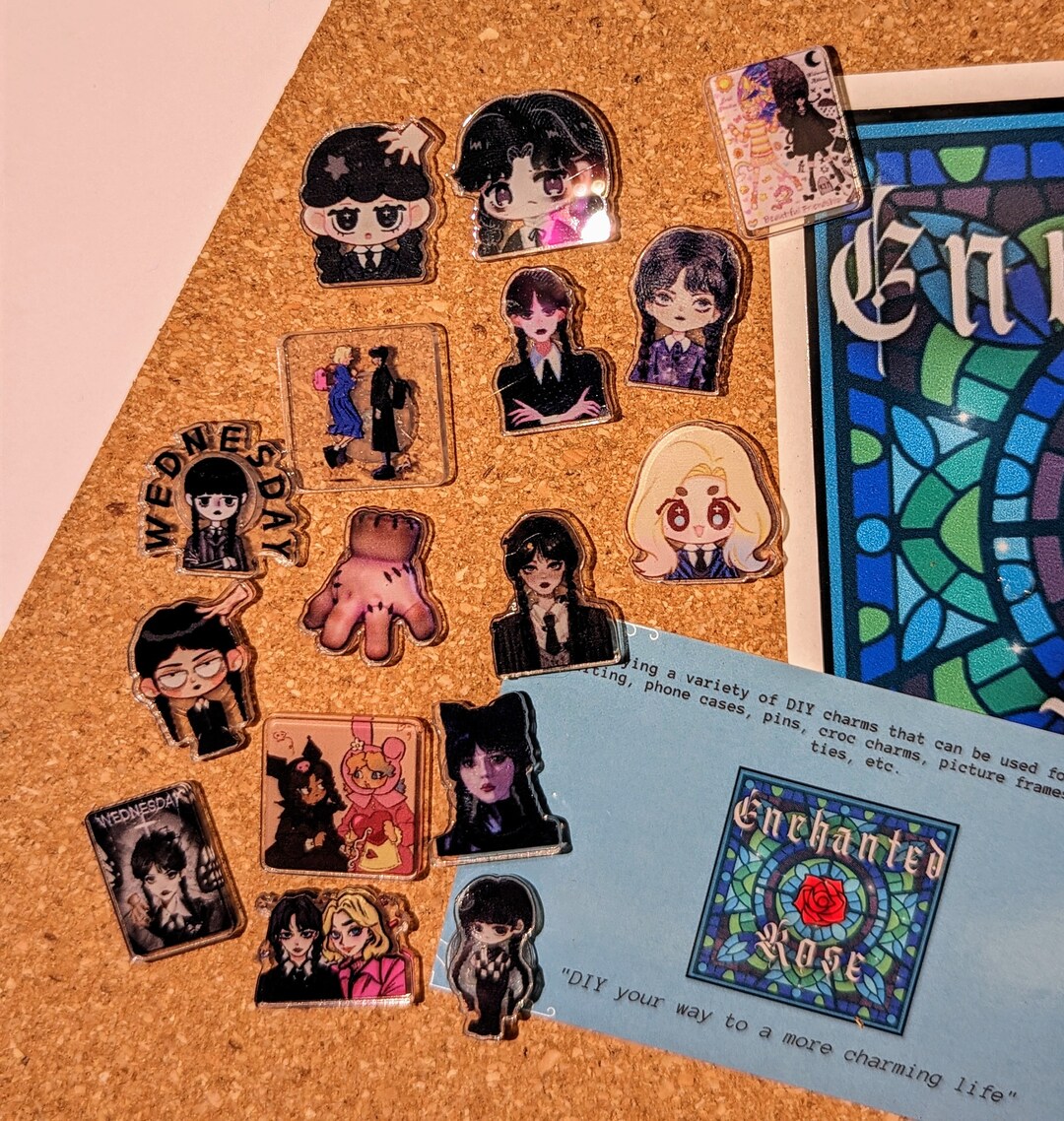 15 Pcs - Wednesday Addams Push Pins, Kawaii Push Pins, Bulletin Board ...