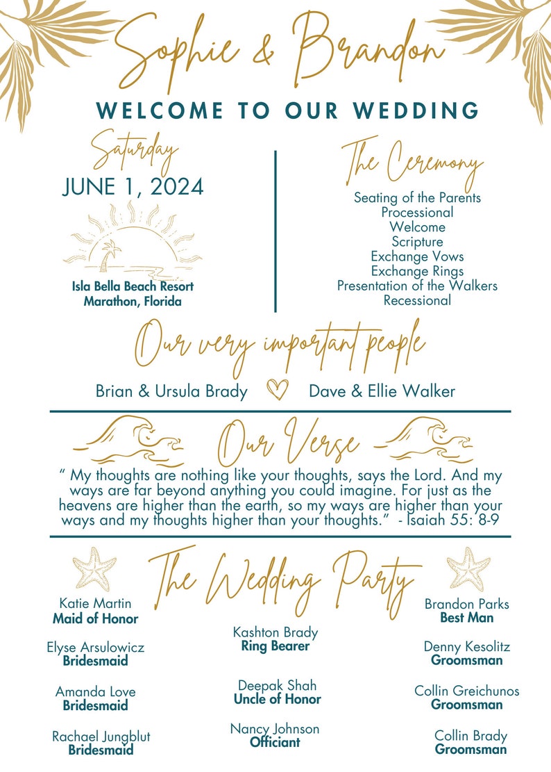Infographic Wedding Program, Wedding Day Program, Infographic Program ...