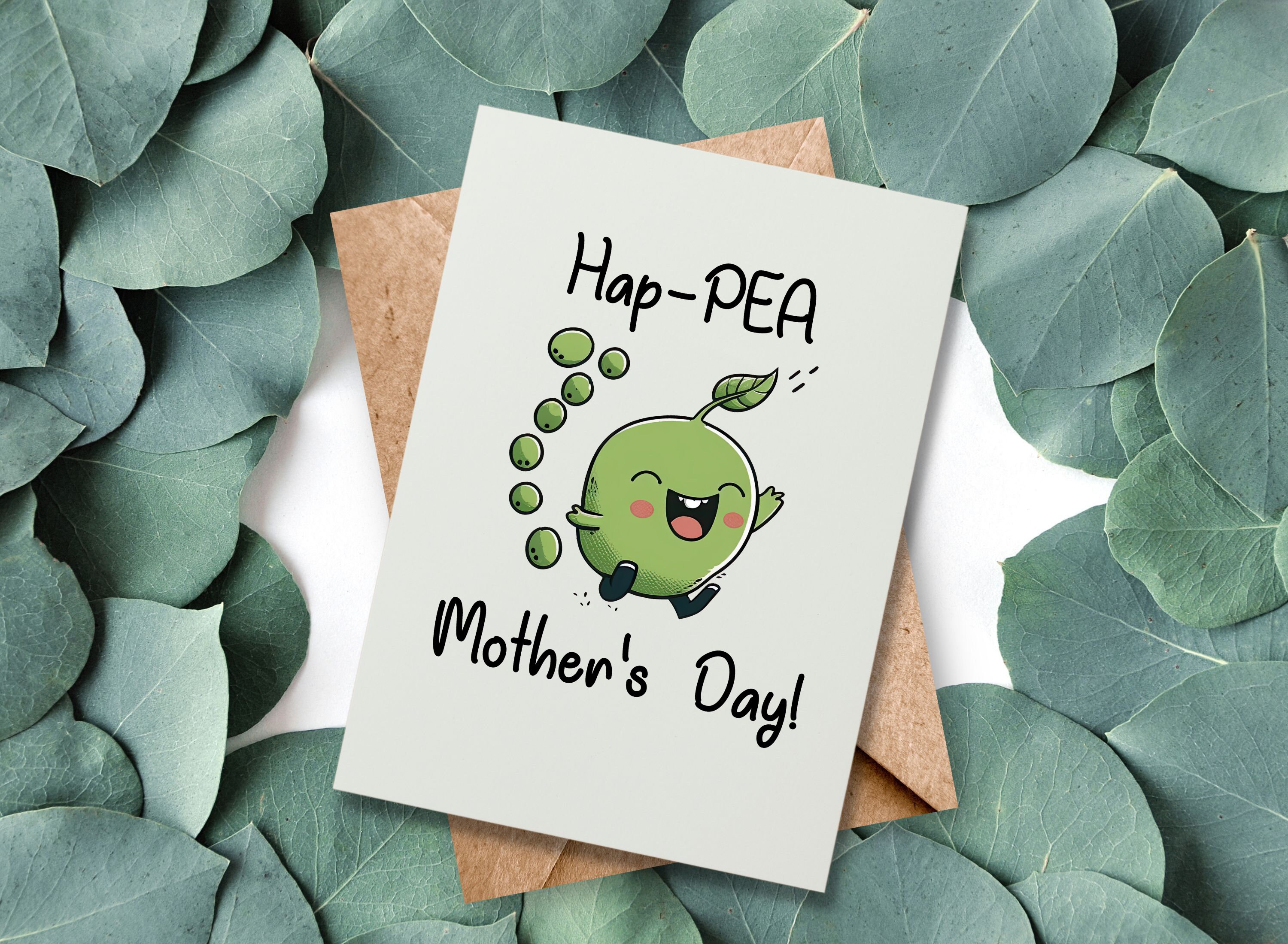 Punny Mother's Day Card, Funny Mother's Day Card Hap-pea Mother's Day ...