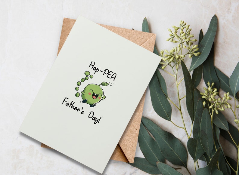 Fathers Day Card, Funny Father's Day Card, Hap-pea Fathers Day ...