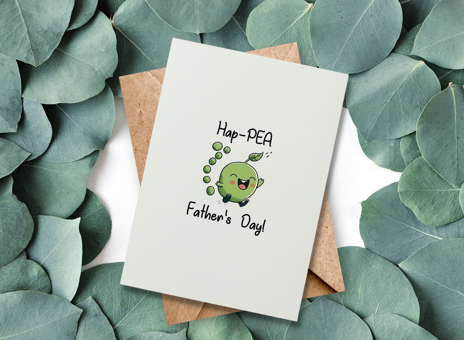 Fathers Day Card, Funny Father's Day Card, Hap-pea Fathers Day ...