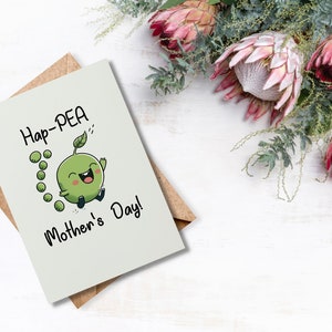 Punny Mother's Day Card, Funny Mother's Day Card Hap-pea Mother's Day ...