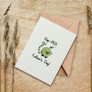 Fathers Day Card, Funny Father's Day Card, Hap-pea Fathers Day ...