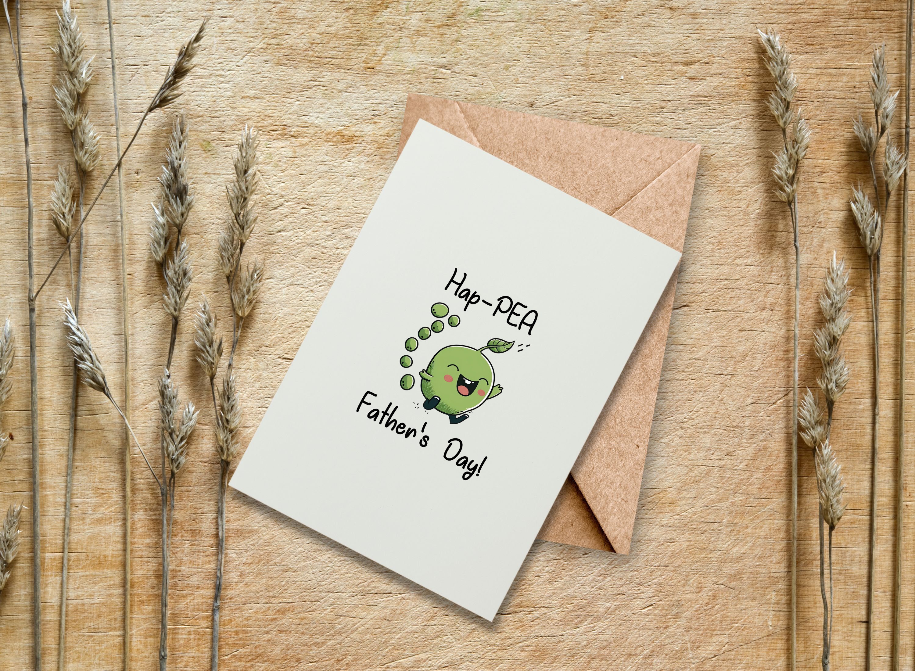 Fathers Day Card, Funny Father's Day Card, Hap-pea Fathers Day ...