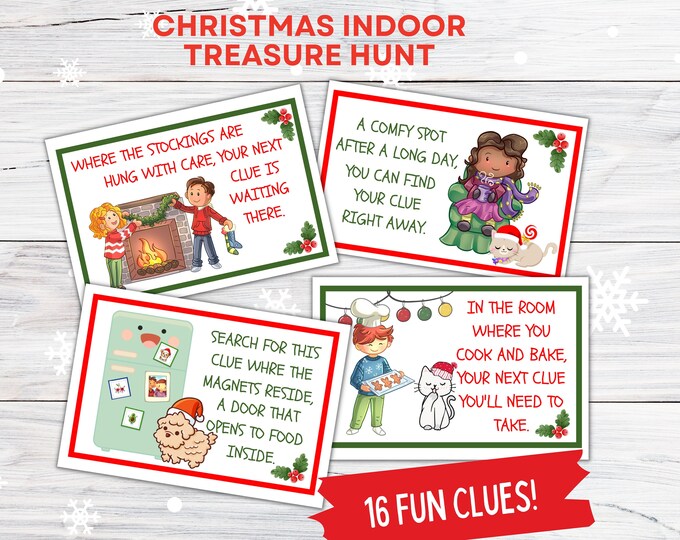 Christmas Scavenger Hunt for Kids, Indoor Treasure Hunt, Christmas ...