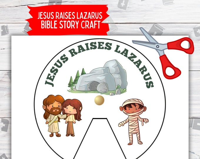 Jesus Raises Lazarus Coloring Spinner Wheel, Childrens Bible Activities ...