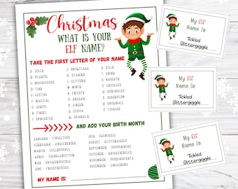 What's Your Elf Name Game, Christmas Party Game for Group, Holiday ...