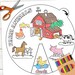 Farm Animals Coloring Wheel, Farm Theme Birthday Party Coloring Page ...