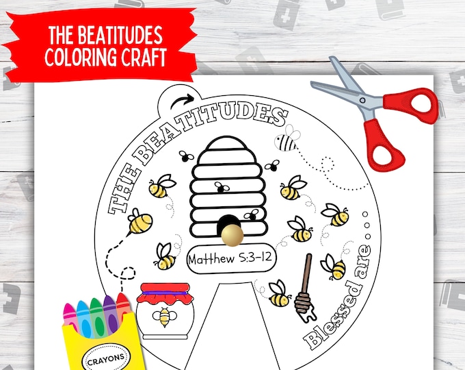 The Beatitudes Coloring Wheel, Printable Coloring Pages for Kids, Kids ...