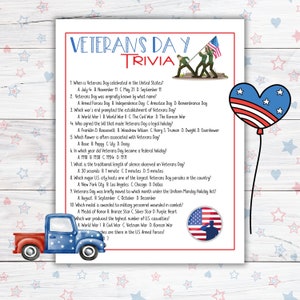 Veterans Day Trivia Game, Veterans Day Trivia Questions, Patriotic ...
