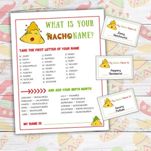 What's Your Nacho Name Game, Cinco De Mayo Weekend Party Games, Mexican ...