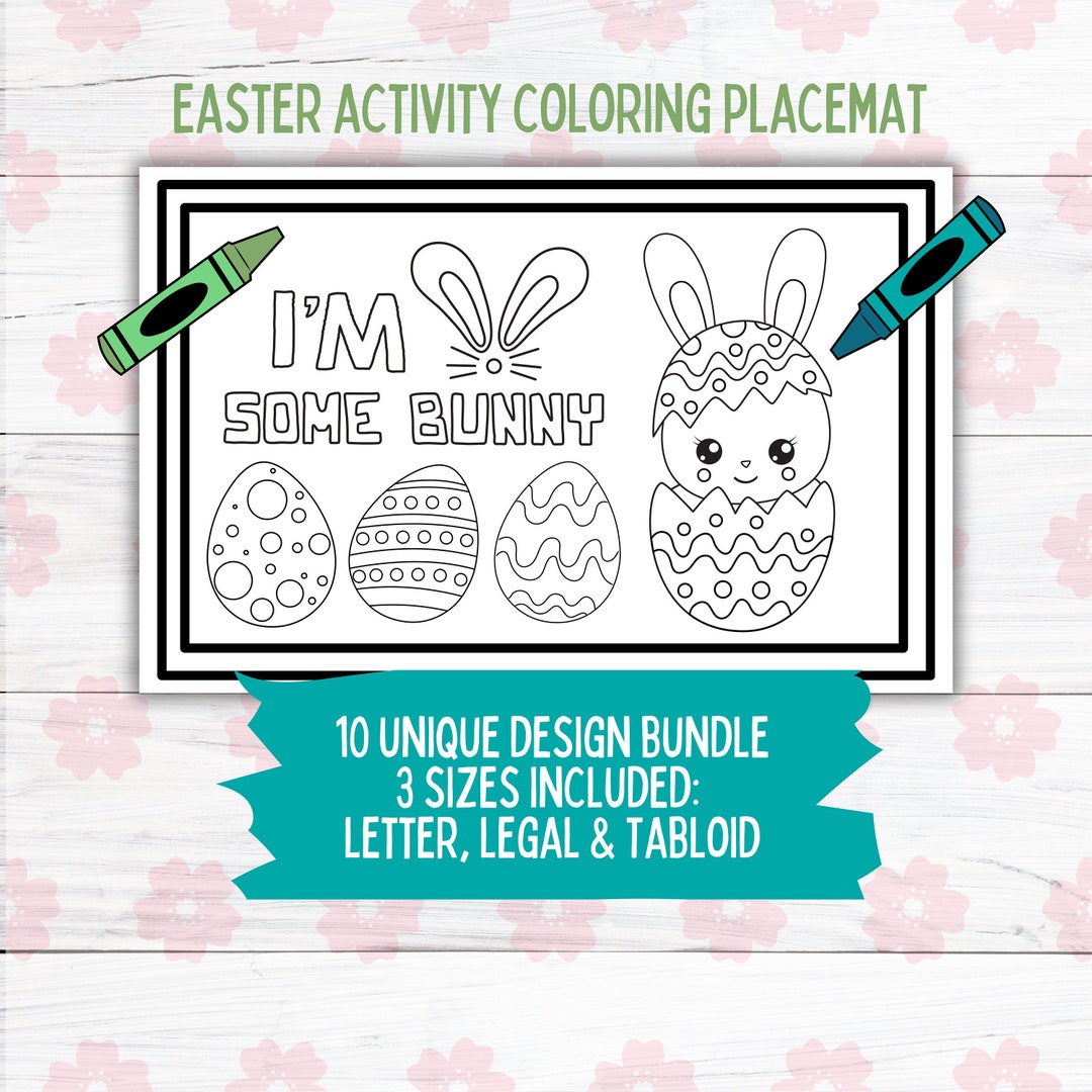 Easter Coloring Printable Placemats, Easter Activity Placemat, Easter ...