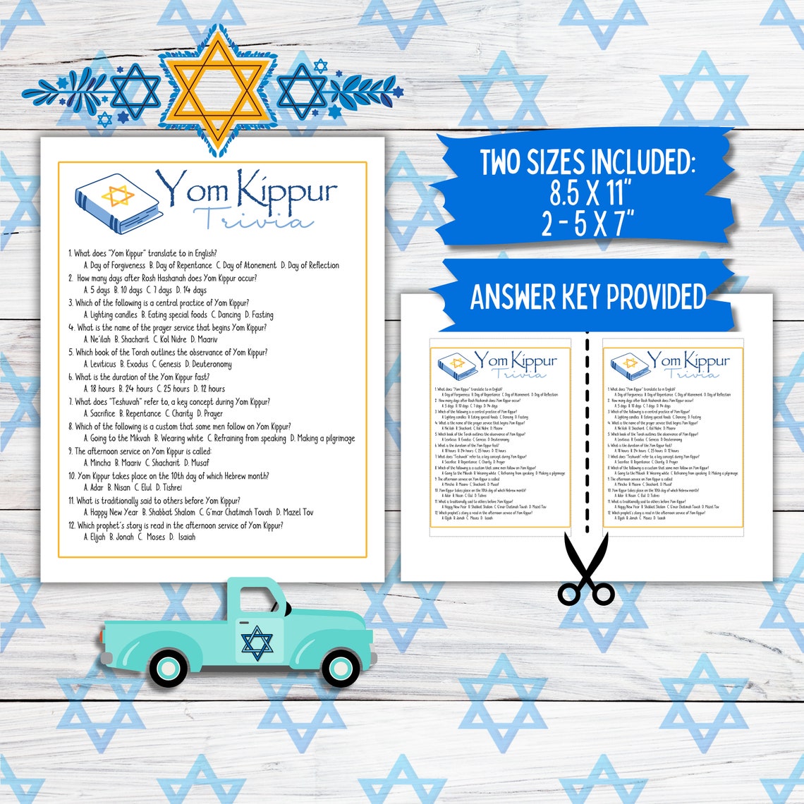 Yom Kippur Trivia, Yom Kippur for Kids and Adults, Yom Kippur Digital ...