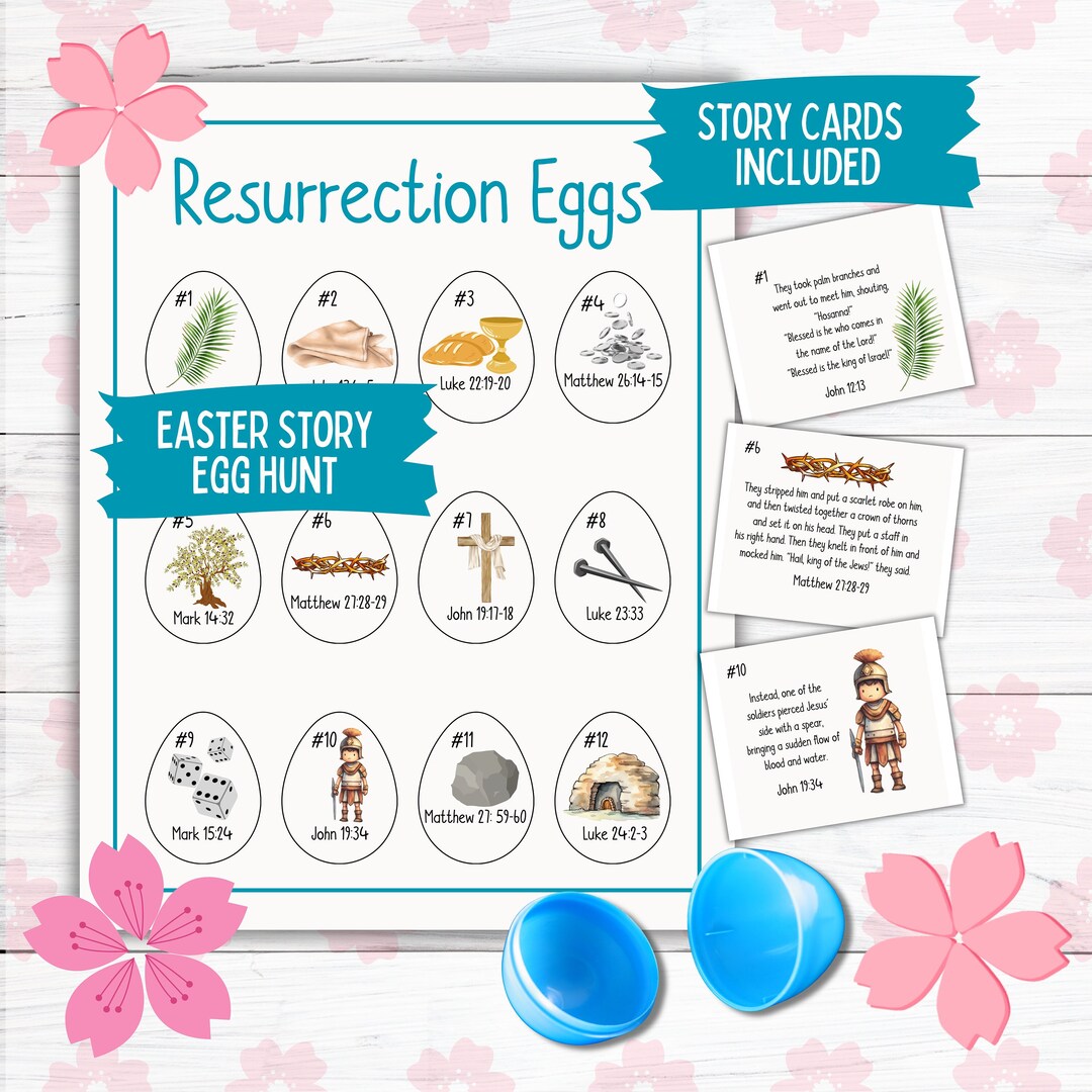 Resurrection Eggs Easter Hunt, the Easter Story Holy Week Printable ...