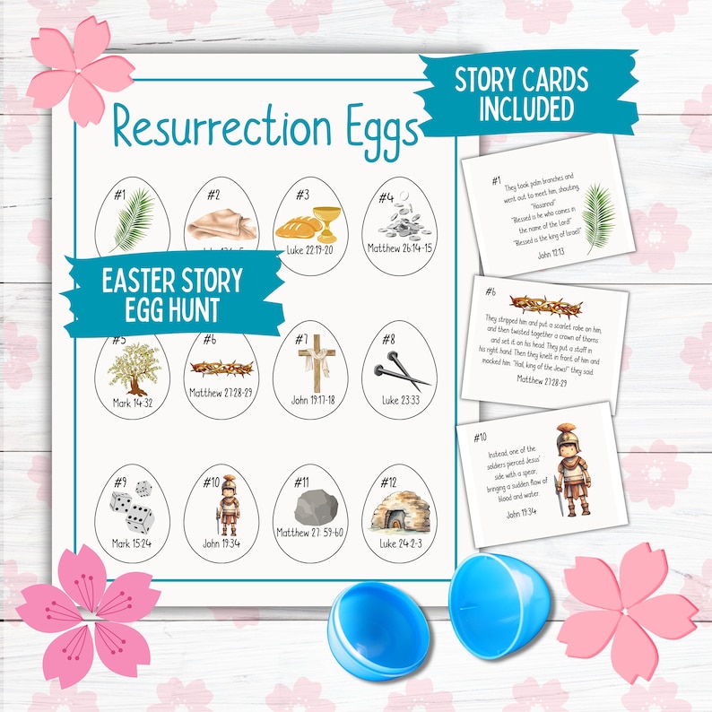 Resurrection Eggs Easter Hunt, the Easter Story Holy Week Printable ...