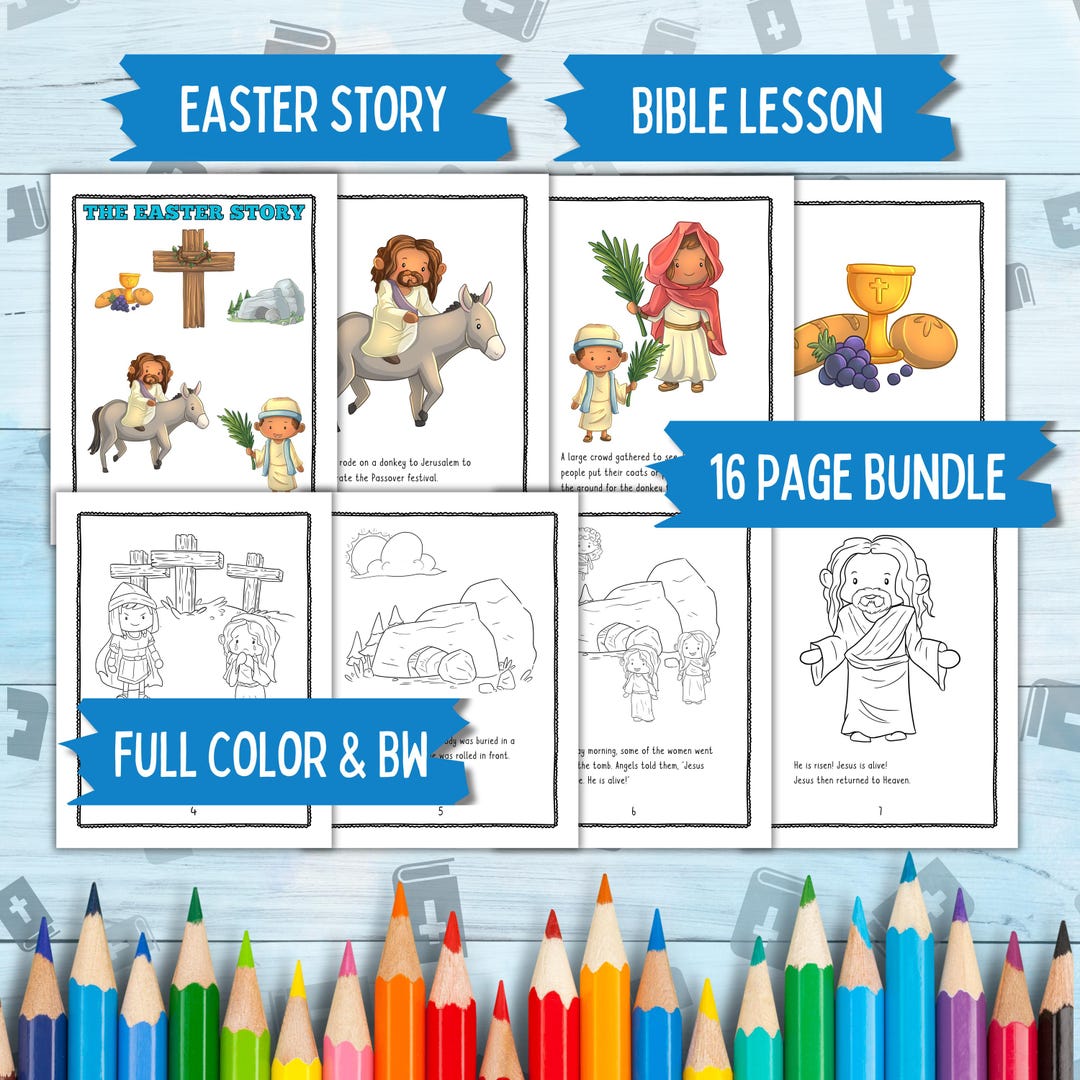 Easter Bible Story Lesson, Holy Week Printable Bible Coloring Pages for ...