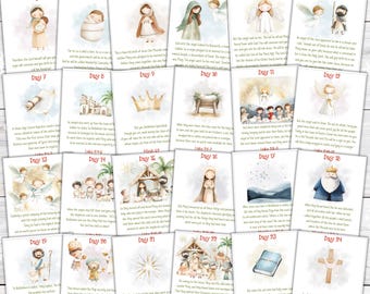 Advent Nativity Story Scripture Cards Printable, Advent Religious ...