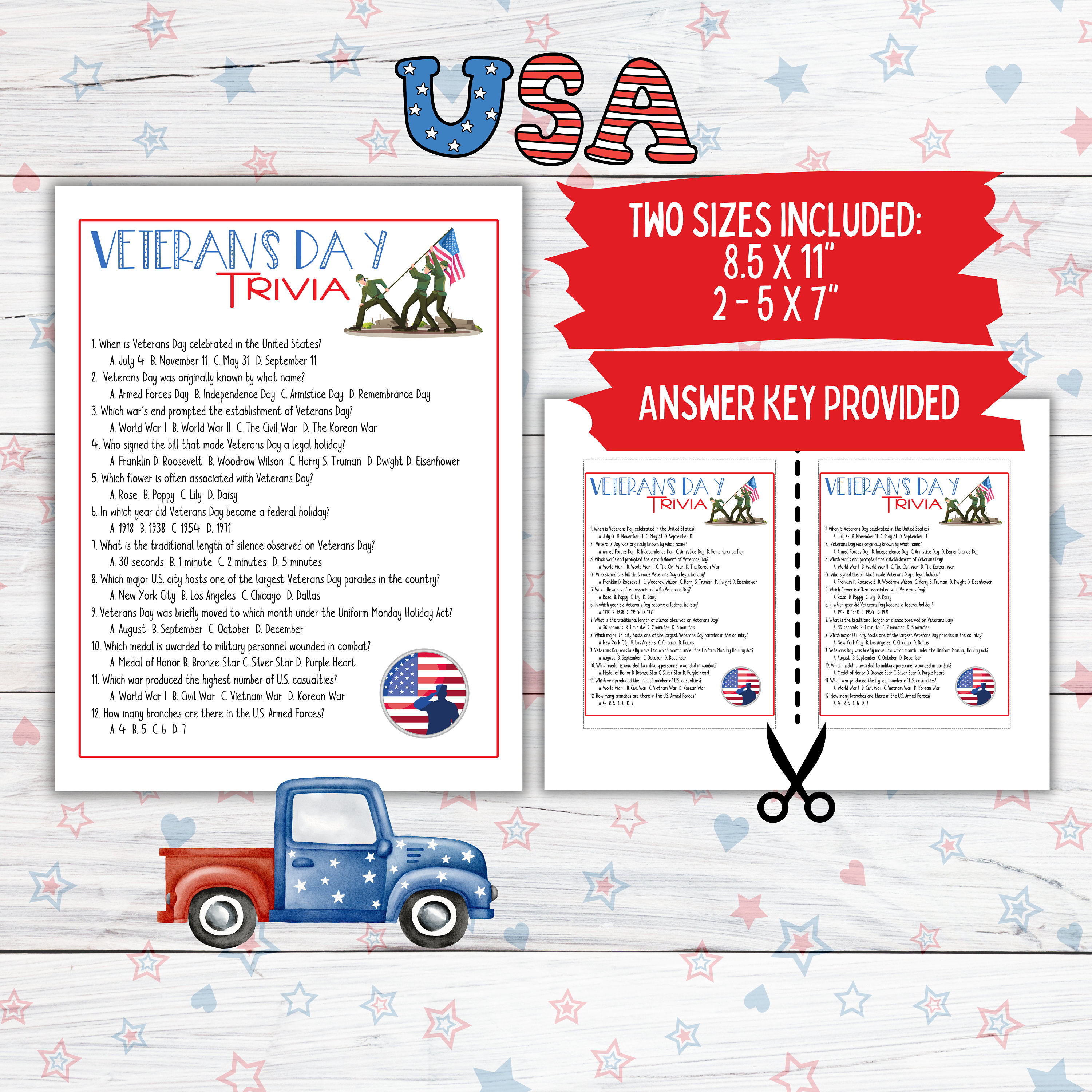 Veterans Day Trivia Game, Veterans Day Trivia Questions, Patriotic ...