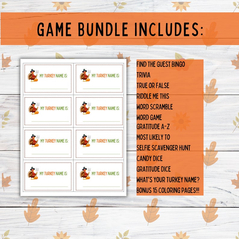 Thanksgiving Games Bundle Printable, Thanksgiving Game Printable for ...