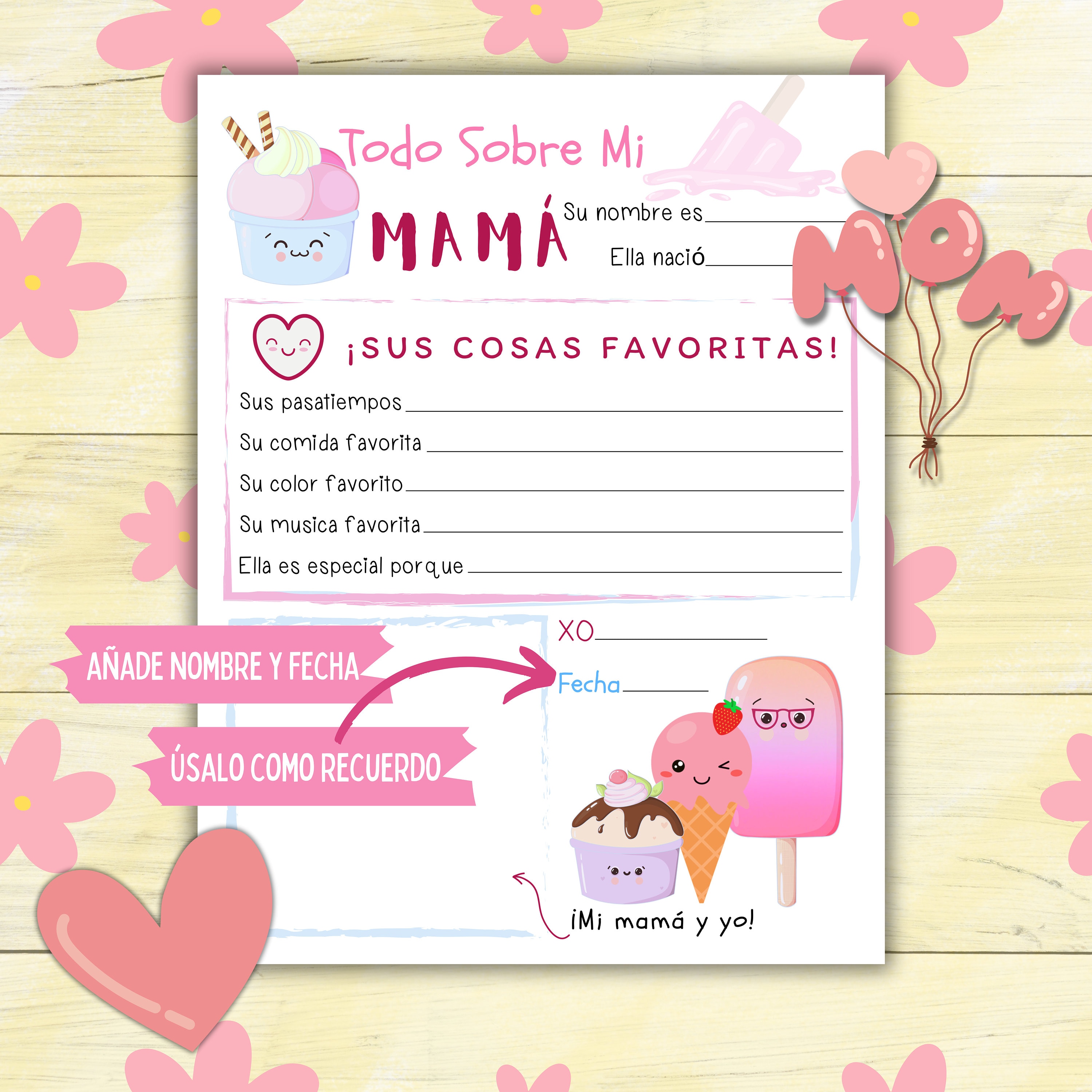 Todo Sobre Mi Mamá, Día De Las Madres Manualidades De Los Niños, Regalo ...