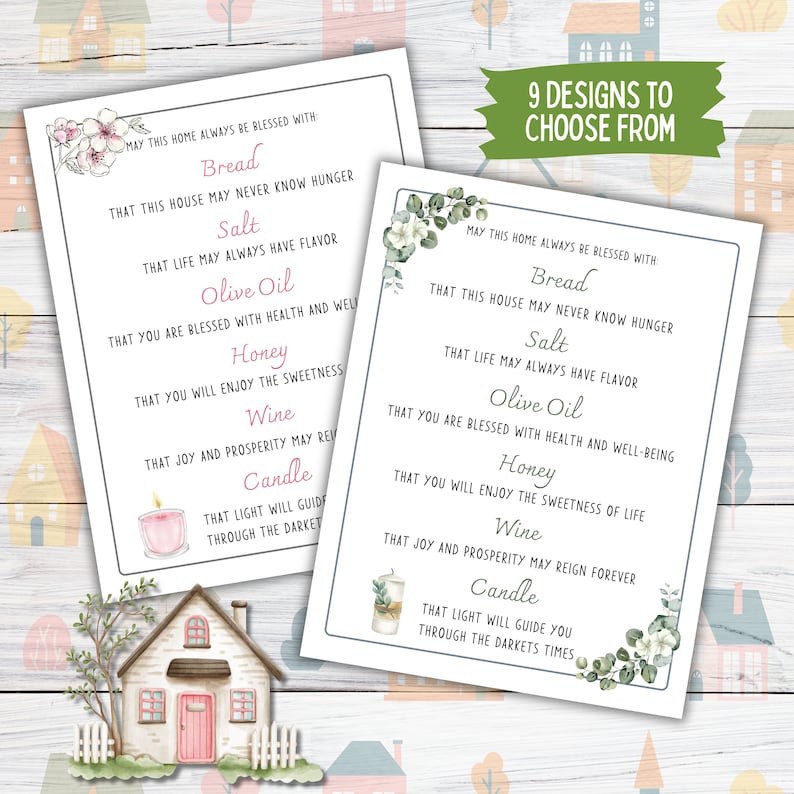 House Blessing Poem, New Homeowner Housewarming Gift Basket Card ...