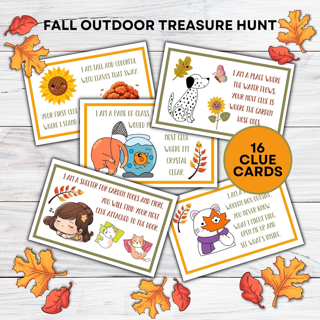 Fall Scavenger Hunt, Outdoor Treasure Hunt, Kids Scavenger Hunt, Fall ...