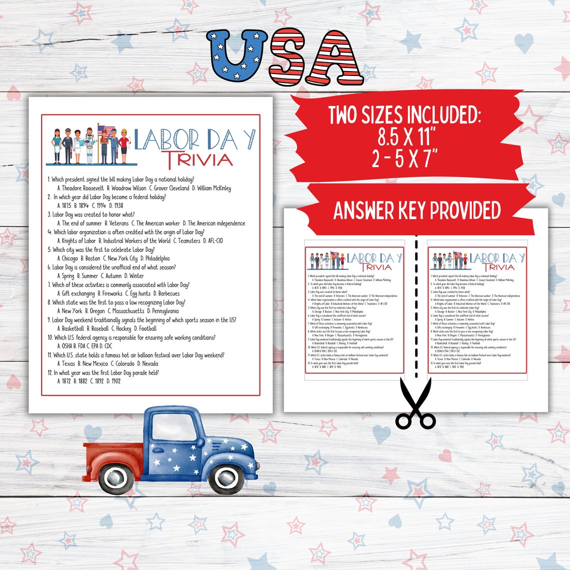 Labor Day Trivia Game, Labor Day Trivia Questions, Patriotic Trivia ...