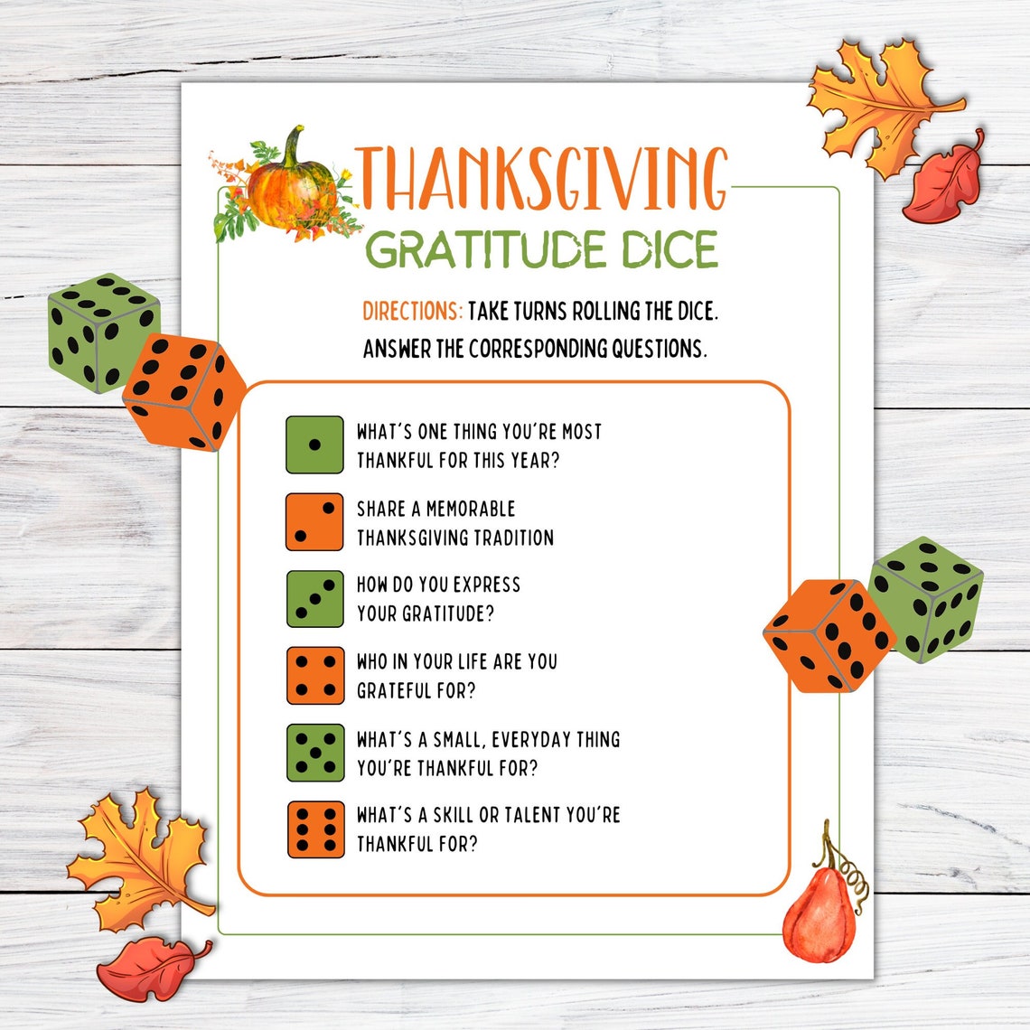 Thanksgiving Gratitude Game, Thanksgiving Party Game, Friendsgiving ...