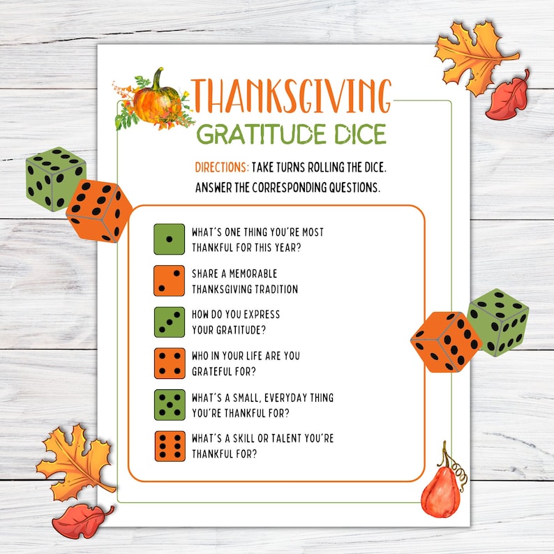 Thanksgiving Gratitude Game, Thanksgiving Party Game, Friendsgiving ...
