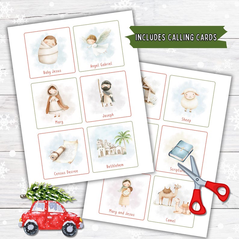 Nativity Bingo Game, Printable Nativity Christmas Bingo Party Games ...