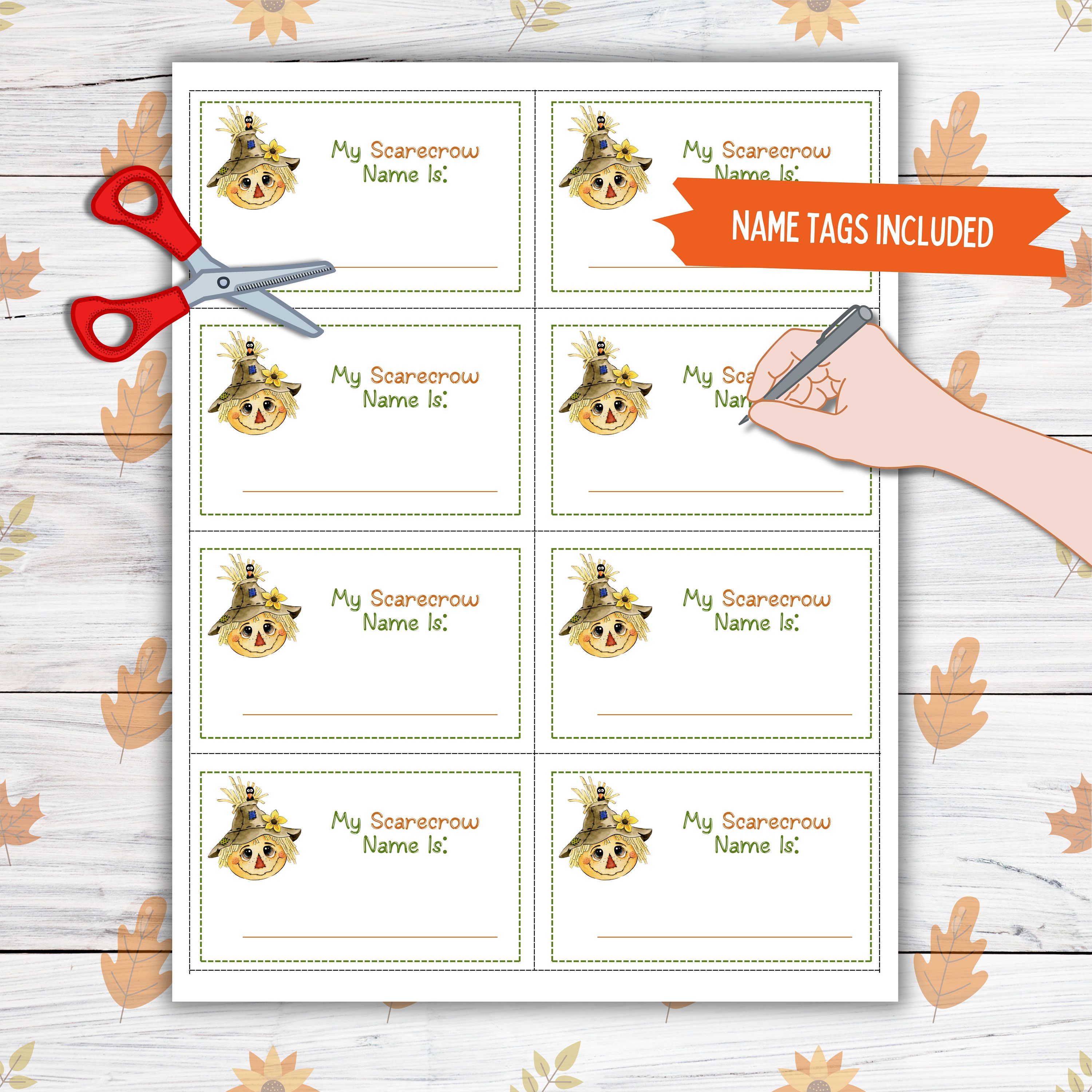What is Your Scarecrow Name Game, Thanksgiving Fall Printable Games ...