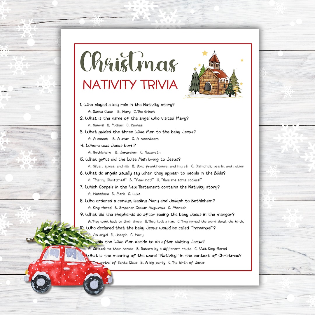 Christian Christmas Trivia Printable Games, Christmas Bible Trivia ...