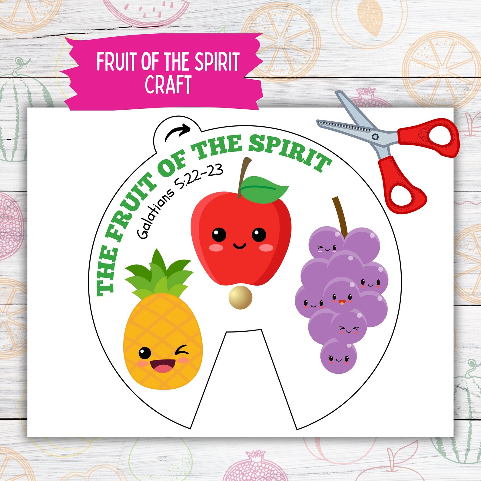 Fruit of the Spirit Printable Wheel, Fruit of the Spirit Printable ...