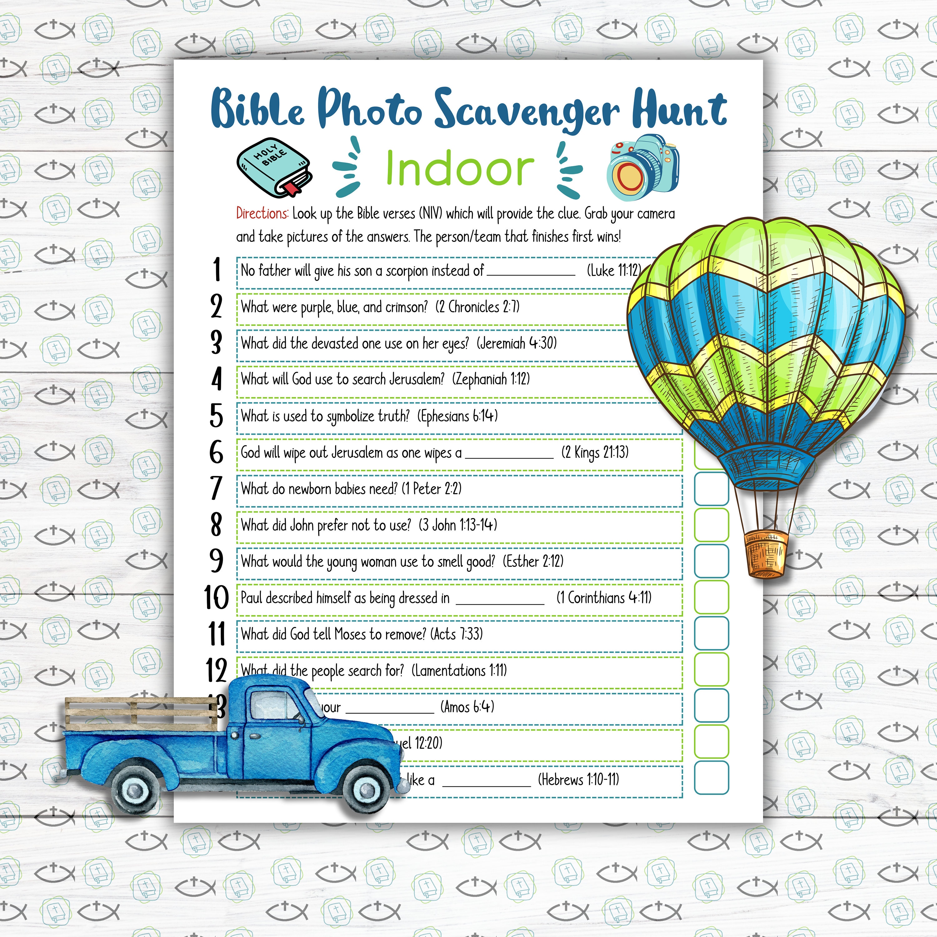 Bible Indoor Photo Scavenger Hunt, Scripture Scavenger Hunt, Phone ...