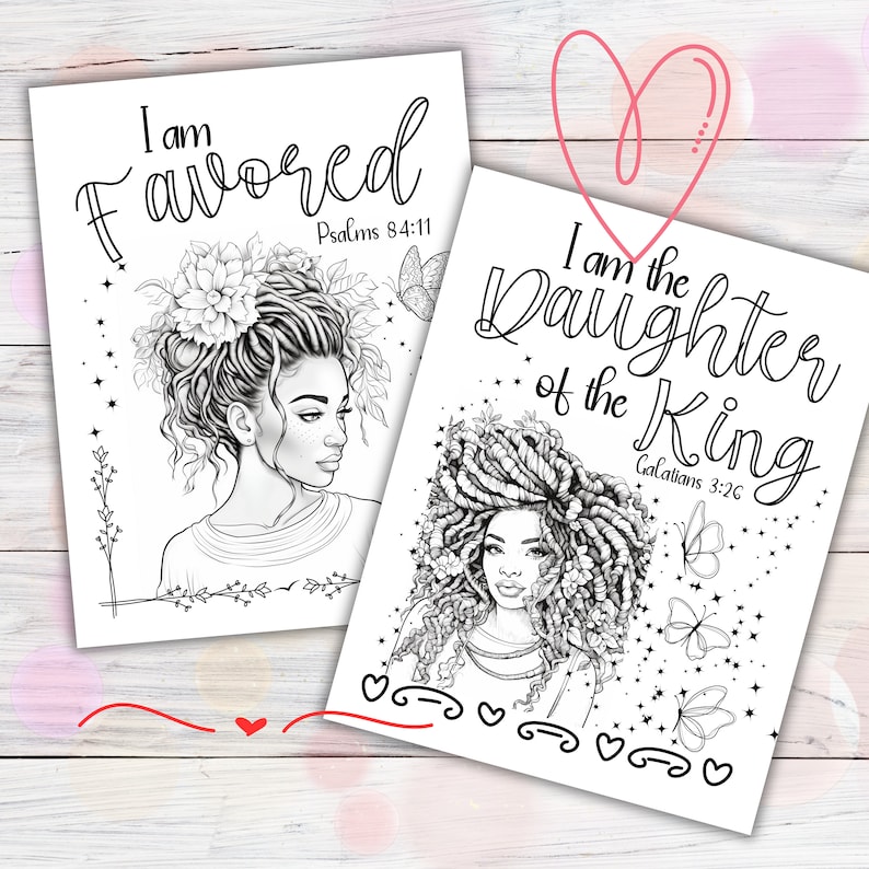 I Am Bible Affirmations Coloring Pages, I Am Loved, I Am Enough ...