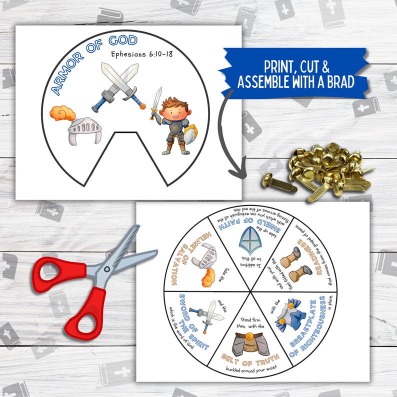 Armor of God Bible Spinner Wheel Craft, Armor of God Printable Page ...