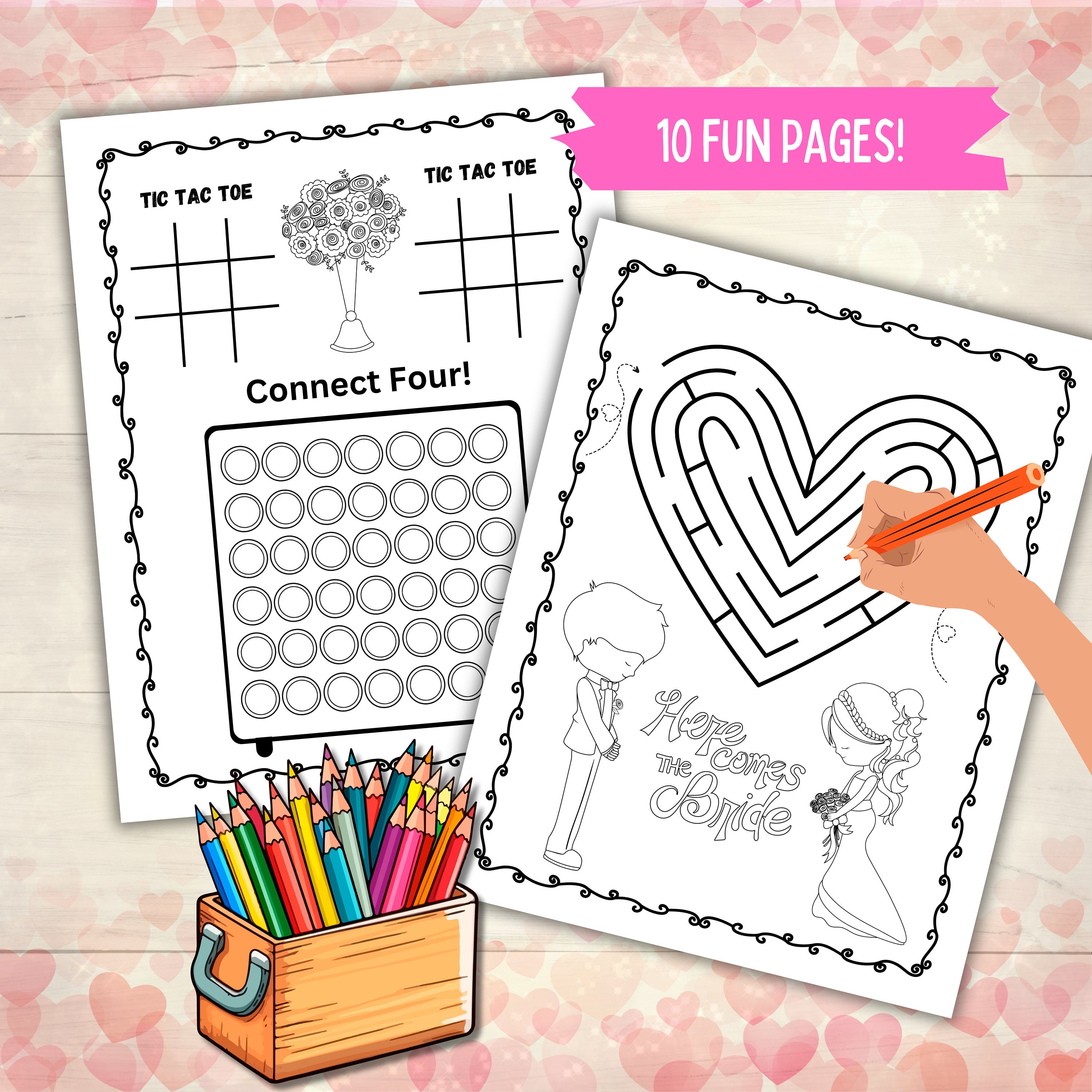 Wedding Coloring Pages and Activity Book, Kids Wedding Coloring ...