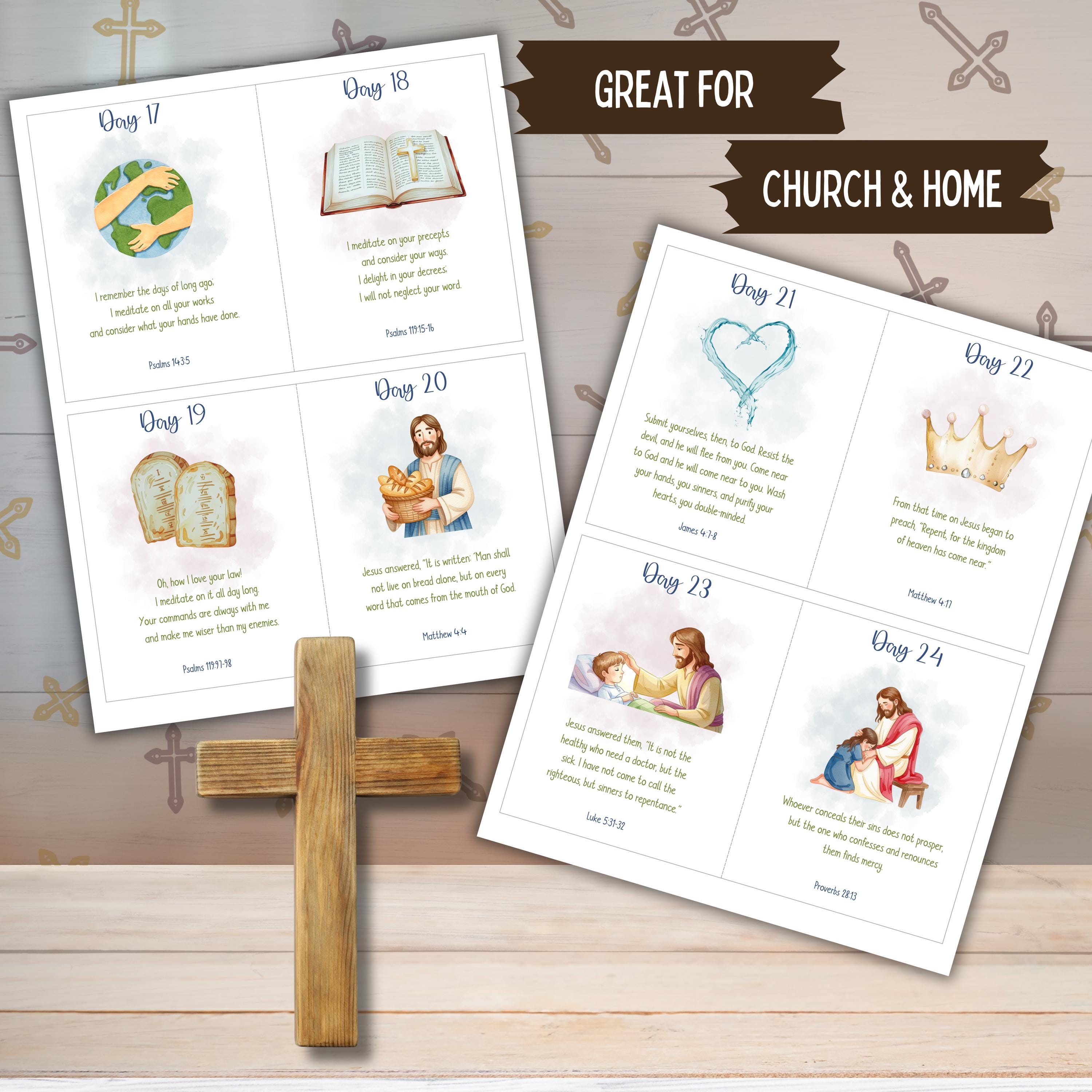 Easter Advent Bible Study Cards, Holy Week Countdown Devotional ...