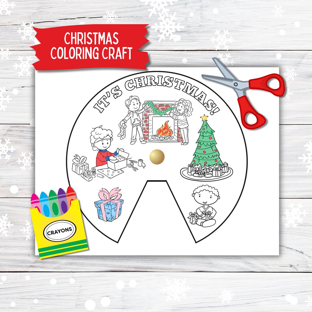 Christmas Coloring Craft for Kids and Toddlers, Printable Christmas ...