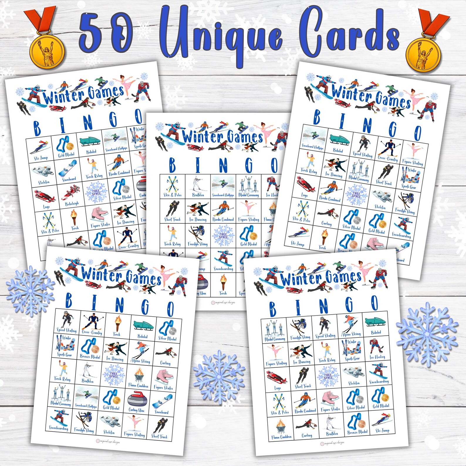 2026 Winter Games Bingo, Printable Winter Sports 2026 Bingo, Winter ...