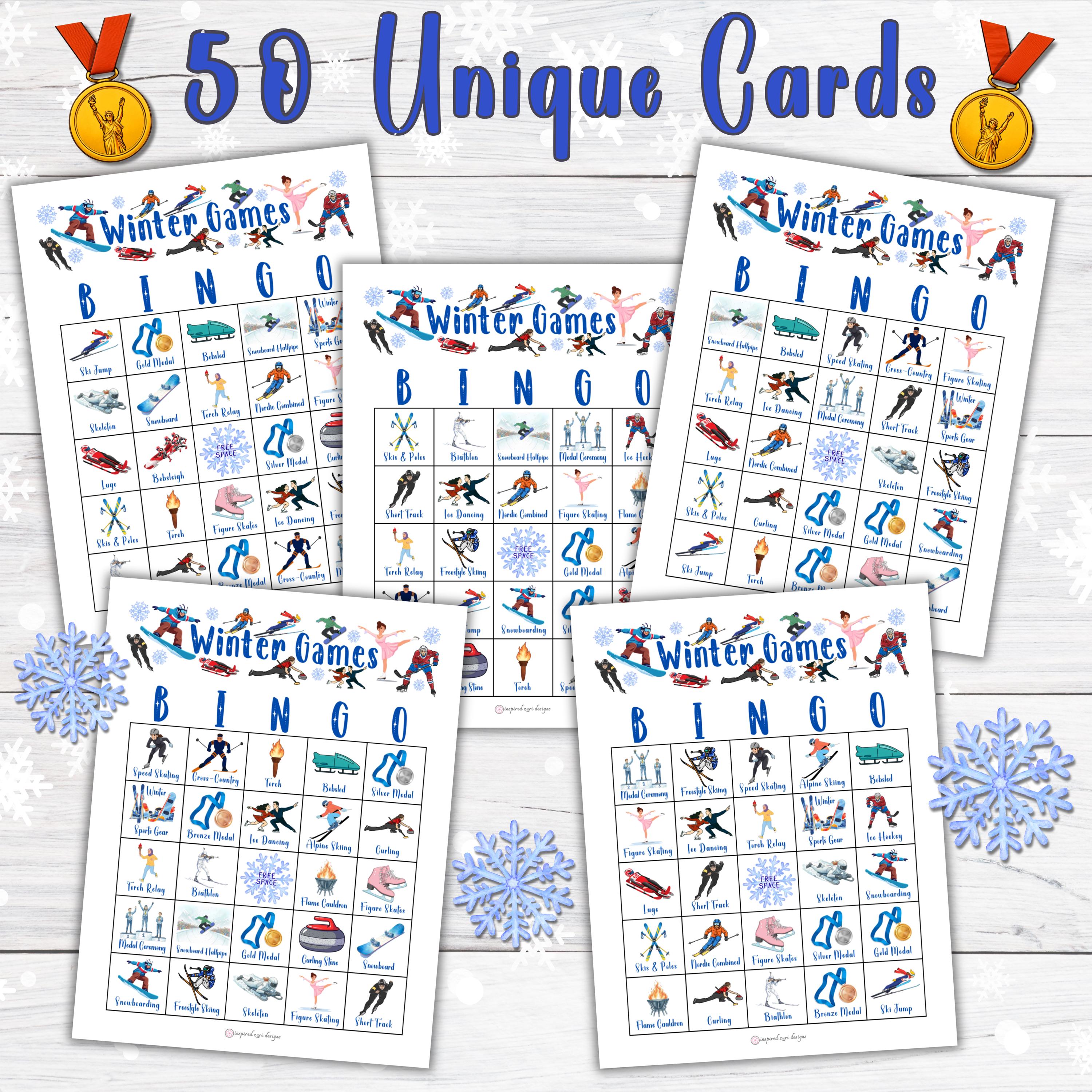 2026 Winter Games Bingo, Printable Winter Sports 2026 Bingo, Winter ...